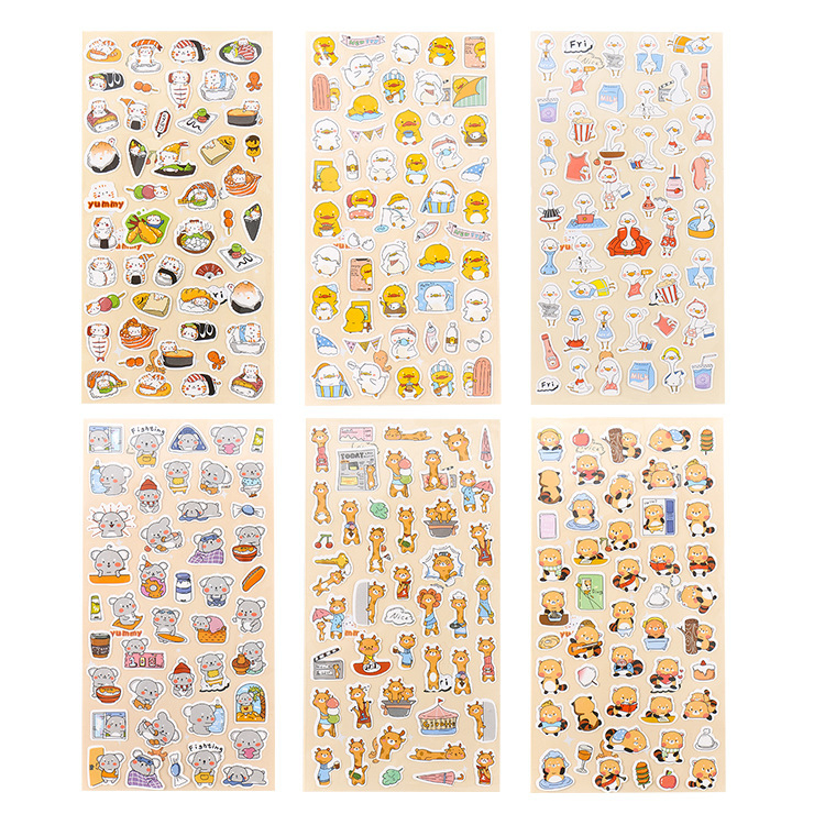 Cute Cartoon Animals Series Deco Stickers Sheet DIY Decorations Journal ...