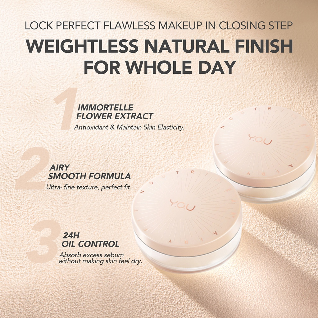YOU All-Day Makeup Set NoutriWear Loose Powder+ Liquid Foundation+ ...