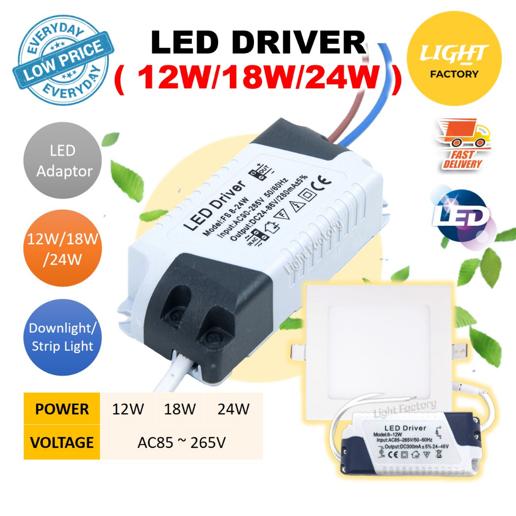 High Quality LED Driver 12W 18W 24W Power Supply For Led Panel Light ...