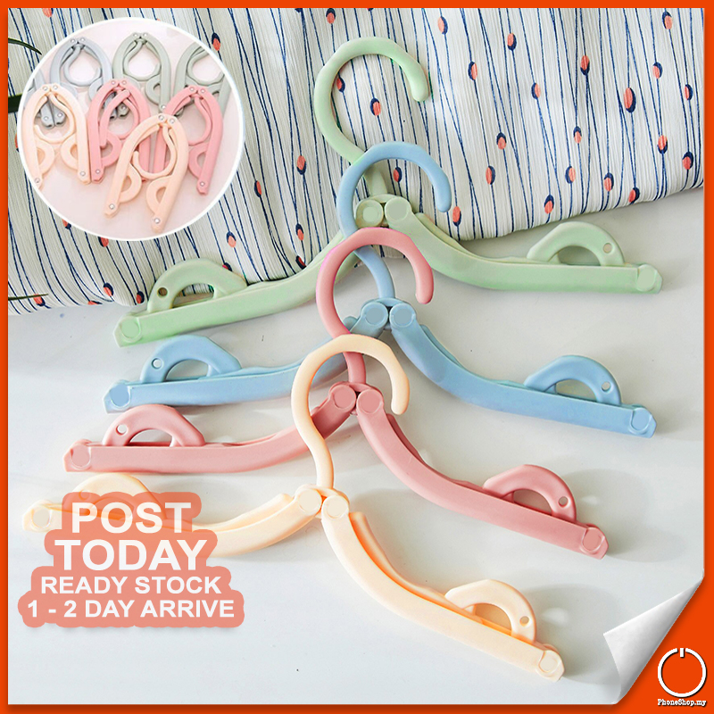 𝐀𝐍𝐓𝐈 𝐒𝐊𝐈𝐃 Foldable Mini Clothes Hanger Non Slip Design Wardrobe Closet ...