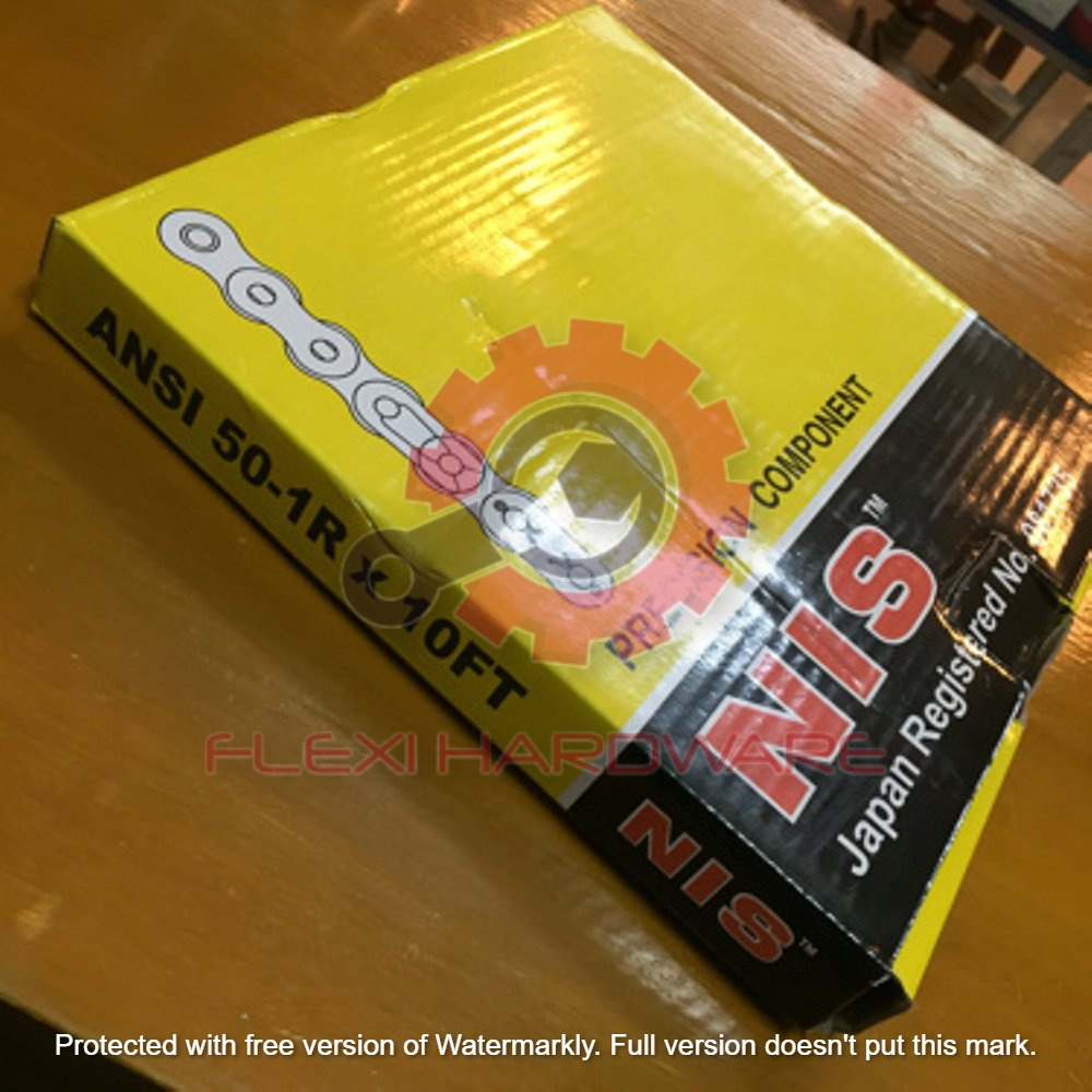 NIS Roller Chain RS 40-1R / 50-1R / 60-1R / 80-1R (10FT/BOX) For ...