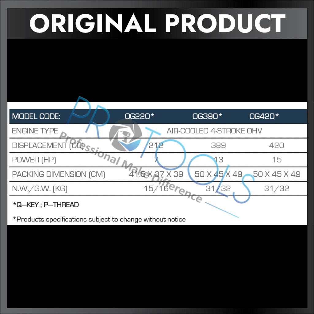 OGAWA OG420Q PETROL ENGINE 15HP | 420CC | KEY TYPE | OG420 GASOLINE ...