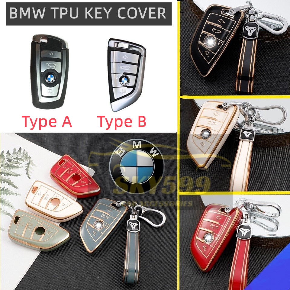 BMW Car Key Cover Chrome Reflection TPU Car Key Remote Casing Sarung ...