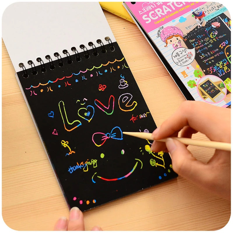 𝐃𝐄𝐕𝐄𝐋𝐎𝐏 𝐈𝐌𝐀𝐆𝐈𝐍𝐀𝐓𝐈𝐎𝐍 DIY Colourful Scratch Art Note Book Magic Drawing ...