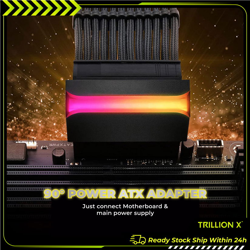 24Pin L Shaped 90° Black / White 5V 3PIN ARGB GEN2 Converter ARGB ...