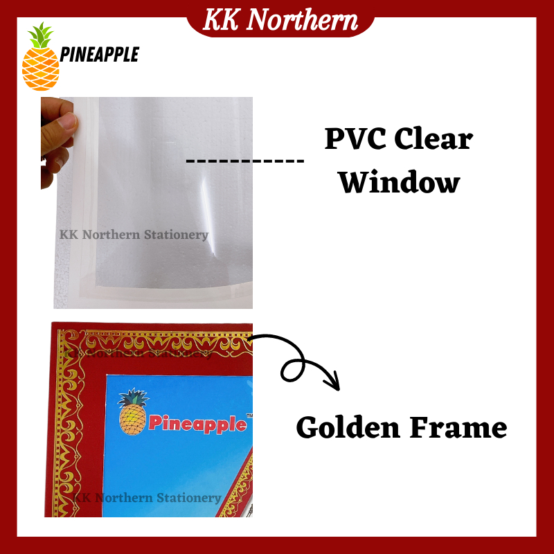 (1pcs) Pineapple A4 Certificate Folder PVC COVER WINDOW/ KAD SIJIL A4 ...