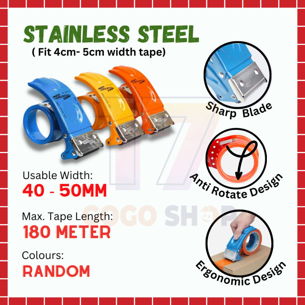 Tape Cutter Dispenser 40-50mm Metal Tape Dispenser Holder Cutter ...