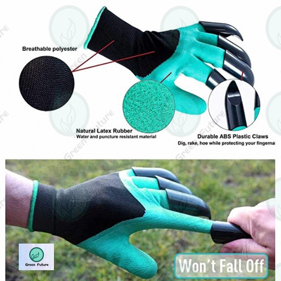 GARDENING GLOVE CLAWS FINGER RIGHT HAND PLANTING DIG SOIL EASY SAFETY ...