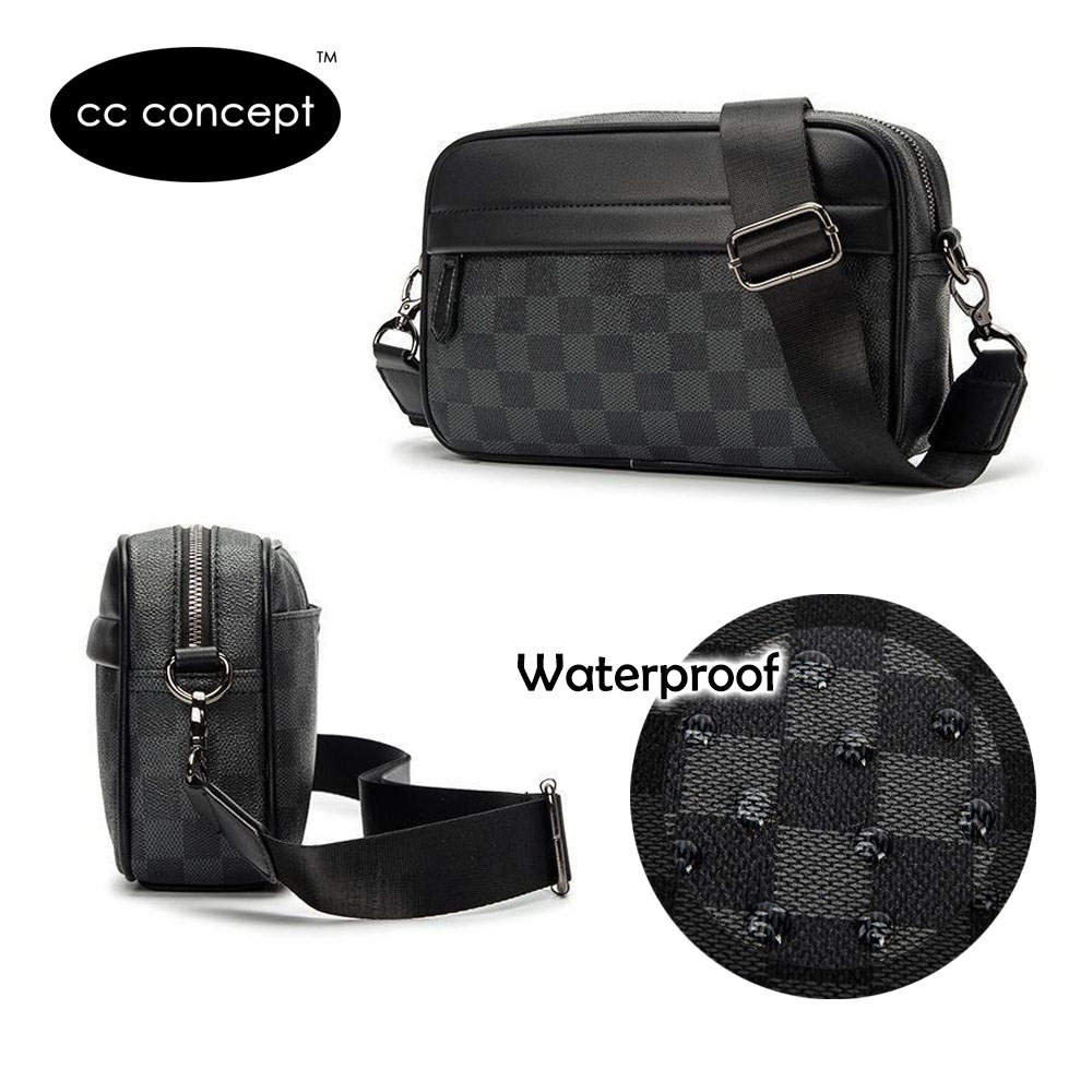 CC CONCEPT Waterproof Man Men Sling Bag PU Messenger Bag Crossbody Bag ...