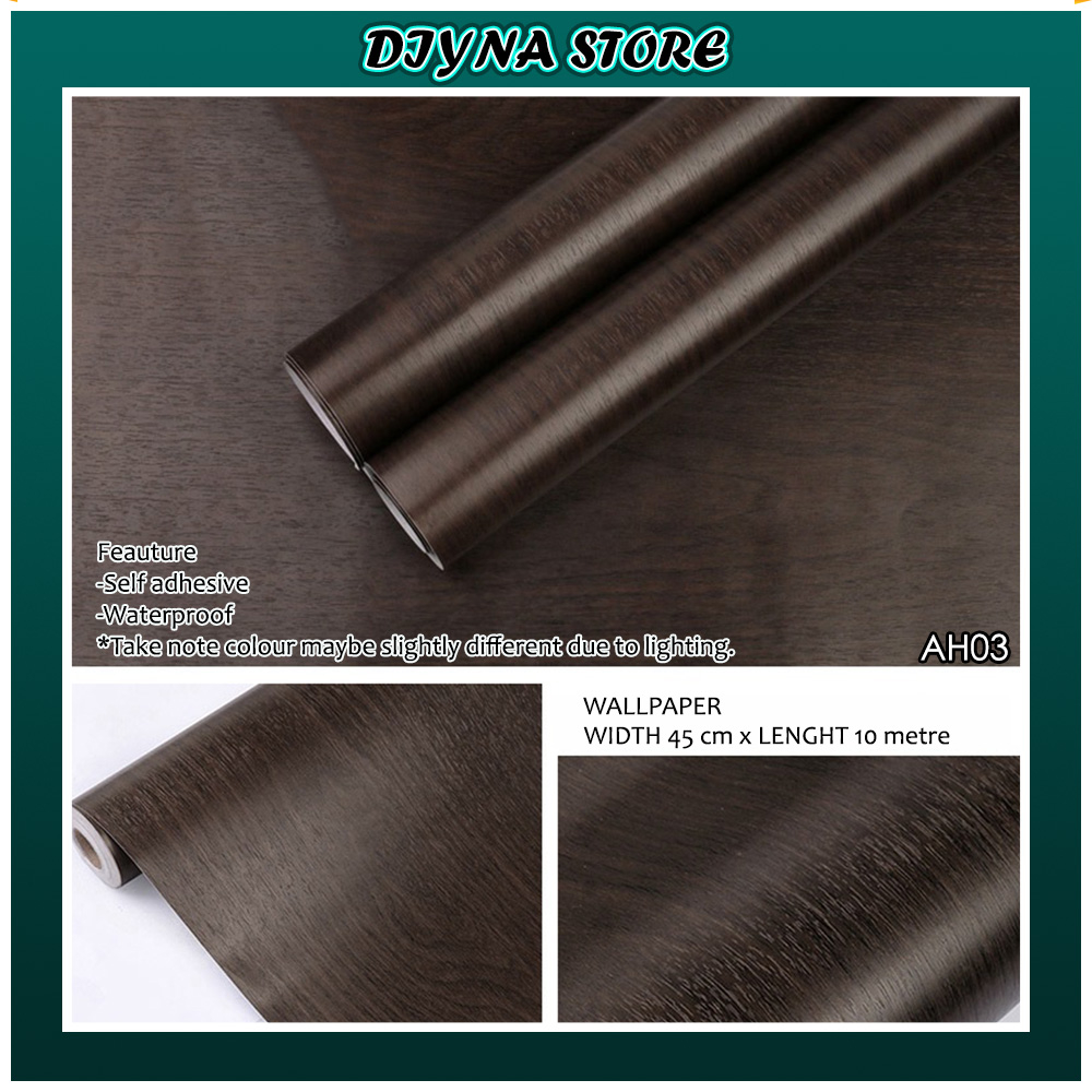 Wallpaper PVC 45cm x 10m Wallpaper Murah Kertas Dinding Urat Kayu Wall ...