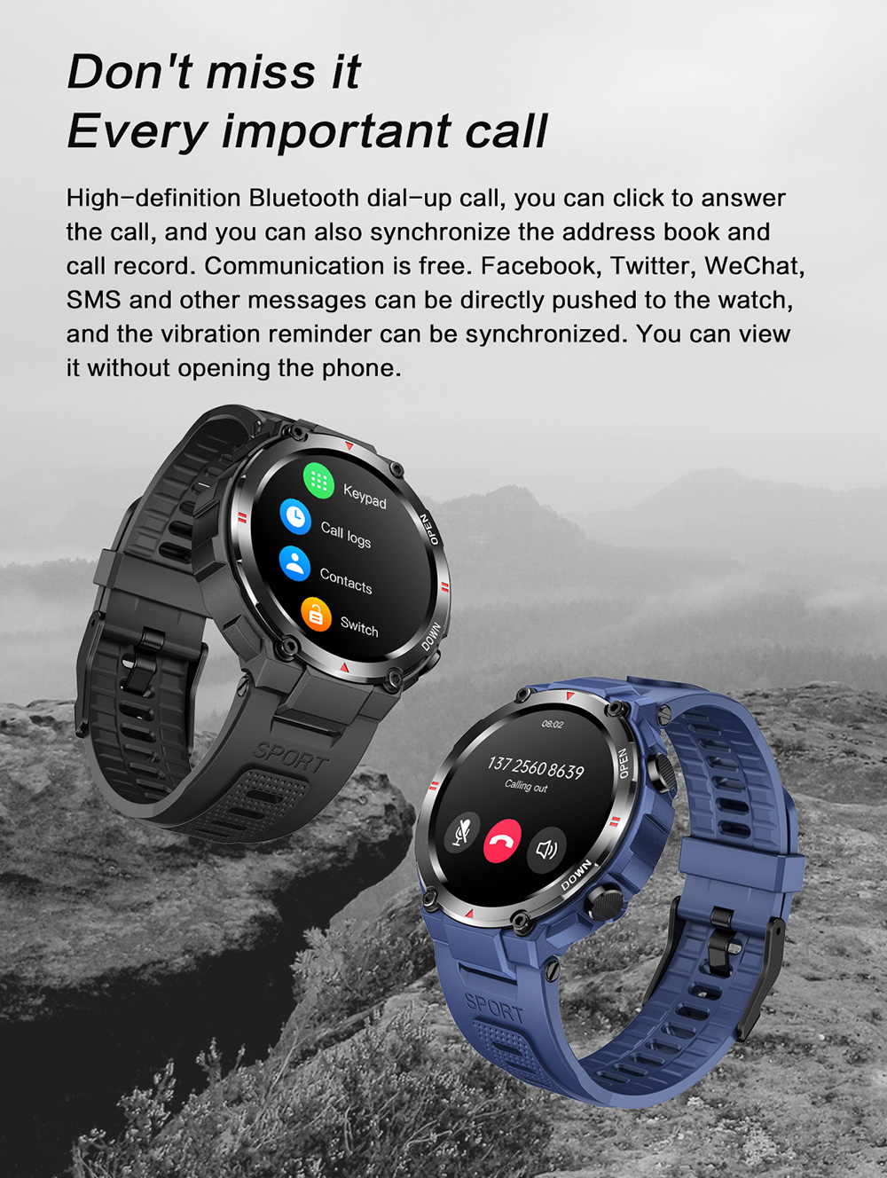 Aolon Tetra R2 Smart Watch Men Bluetooth Call Multifunction 100+ Sport ...
