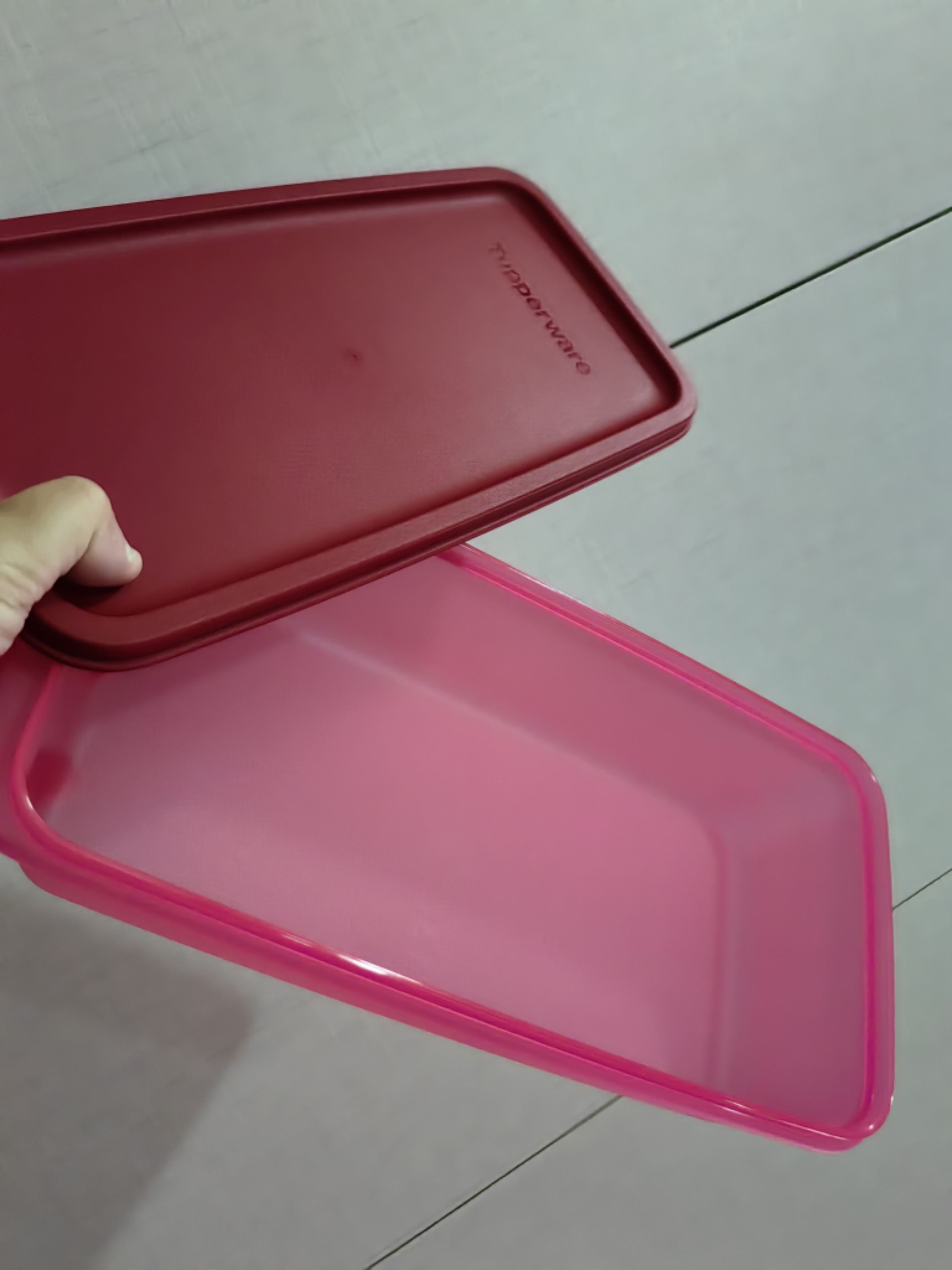 Tupperware Cool Stacker 2.2L OR 1.3L Red Cool Stacker Long Shape Food ...