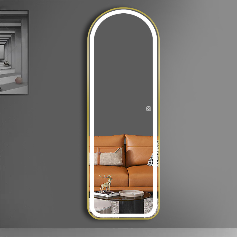 LED arch mirror full body mirror Aluminum floor mirror Fitting mirror ...