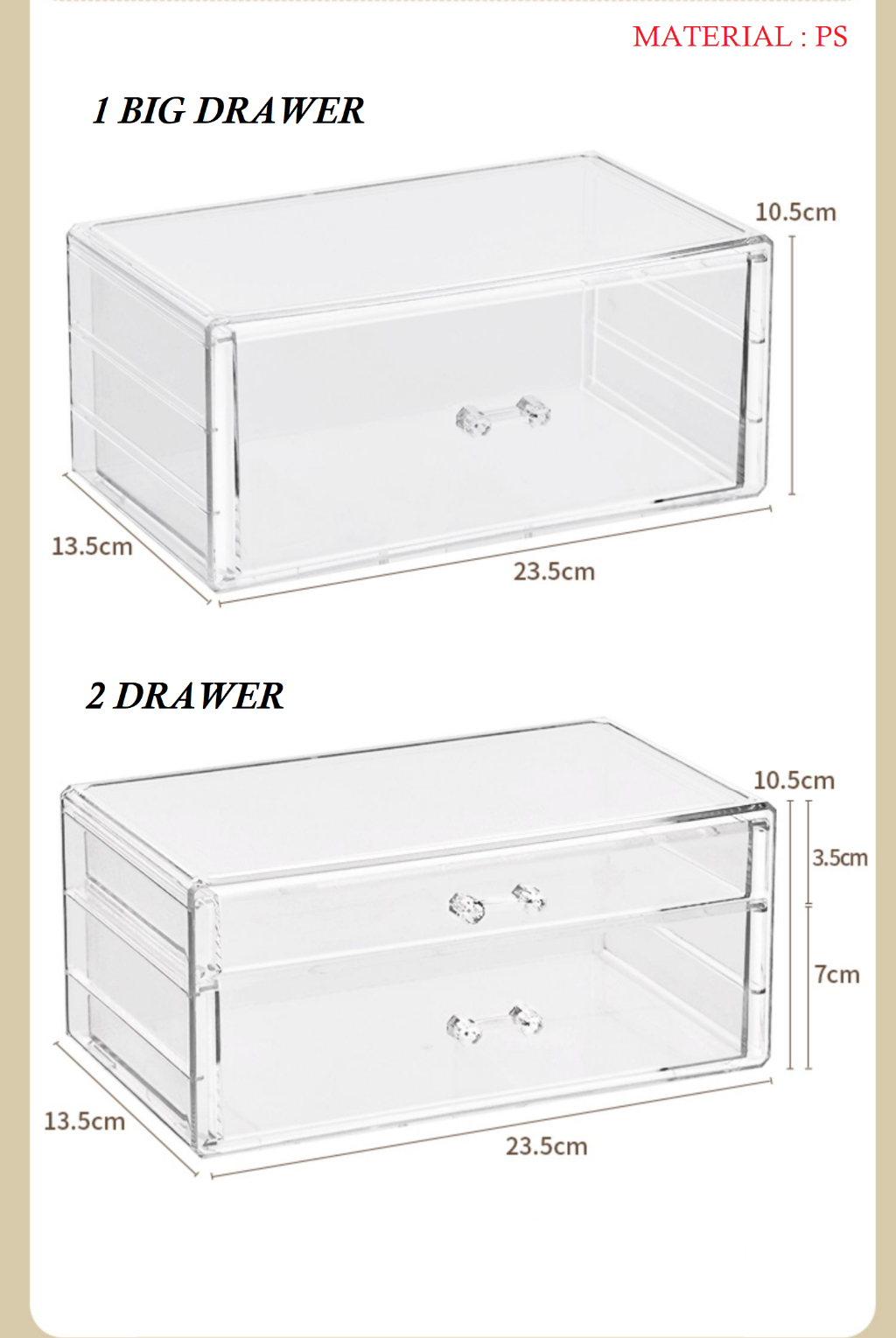 Facial Mask Storage Box Organizer Transparent Drawer Stackable Lipstick ...