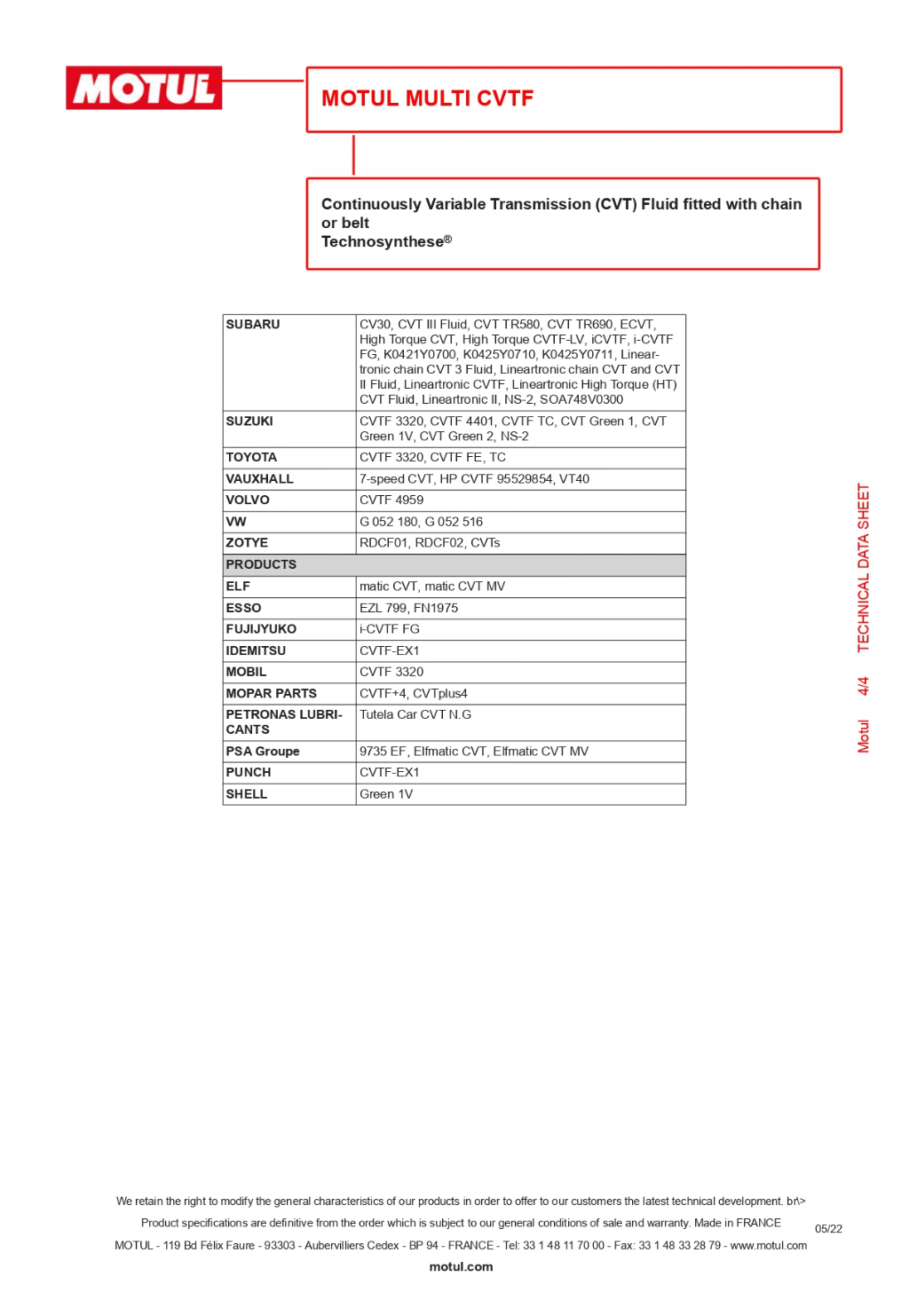 MOTUL Multi CVTF Continuously Variable Transmission fluid | Shopee Malaysia