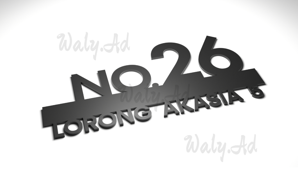 Custom Nombor Plate Rumah No Plat Alamat Rumah 1 Layer Acrylic Double ...