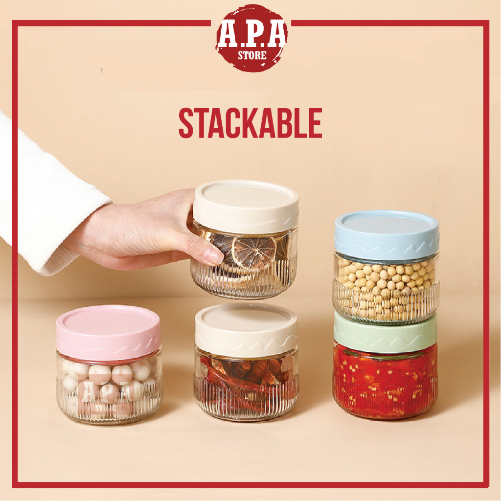 APA Mini Food Storage Snack Candy Jar Glass Container Kitchen Seasoning ...