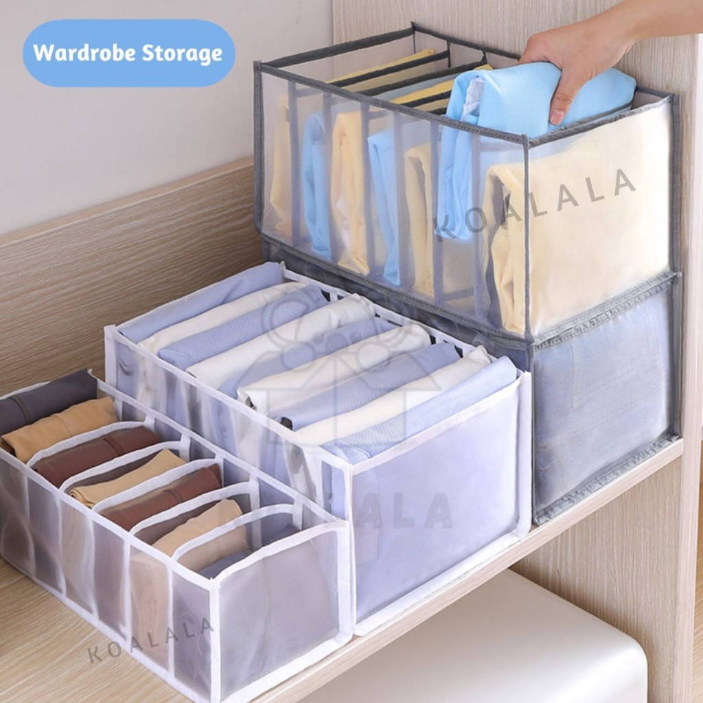 6/7/9/11 Grids Underwear Tudung Clothes Organiser Box Stackable ...