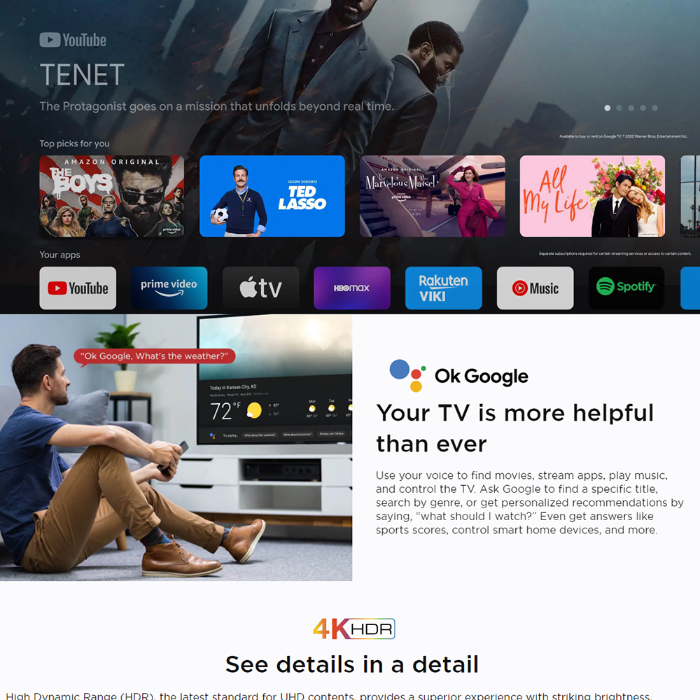 TCL 4K UHD Google TV P636 / P635 50" / 55" / 58" Google Smart TV with ...