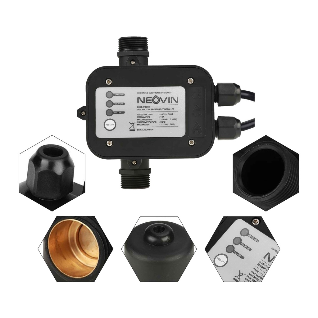 NEOVIN P86H1 PRESSURE CONTROLLER 1HP 240V 1.1kW AUTOMATIC SWITCH ...