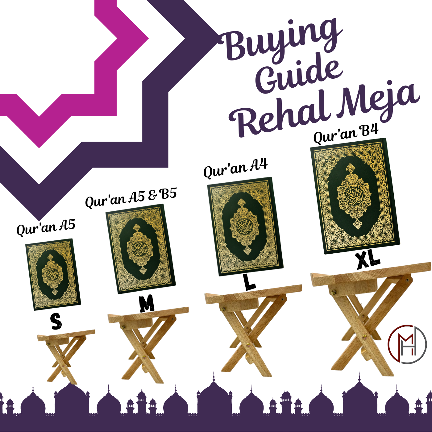 REHAL MEJA KAYU GETAH (Big/Small) Rehal Meja Duduk Al-Quran Muqaddam ...