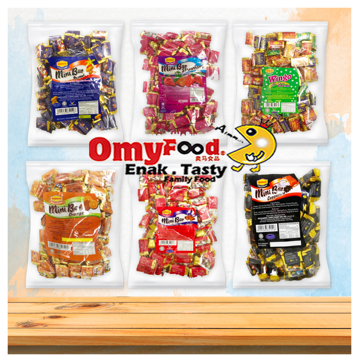 600g Wingo Chocolate Bar [Peanut/Strawberry/Milk Coklat/Orange/Coklat ...