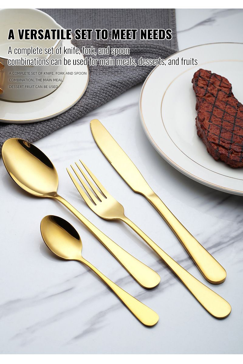 24 pcs Cutlery Set Stainless Steel Cutlery Spoon Knife Fork Cutlery Set ...