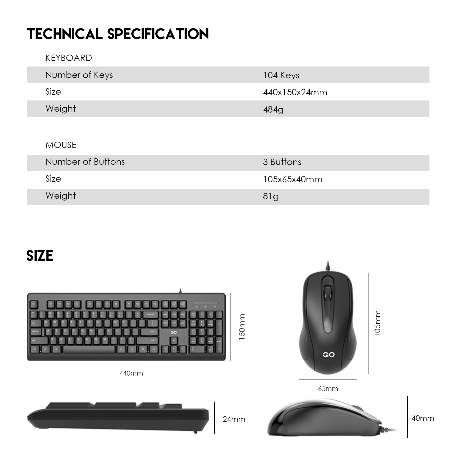 Fantech KM103 GO Office Combo Ultra Smooth Typing Keyboard ...