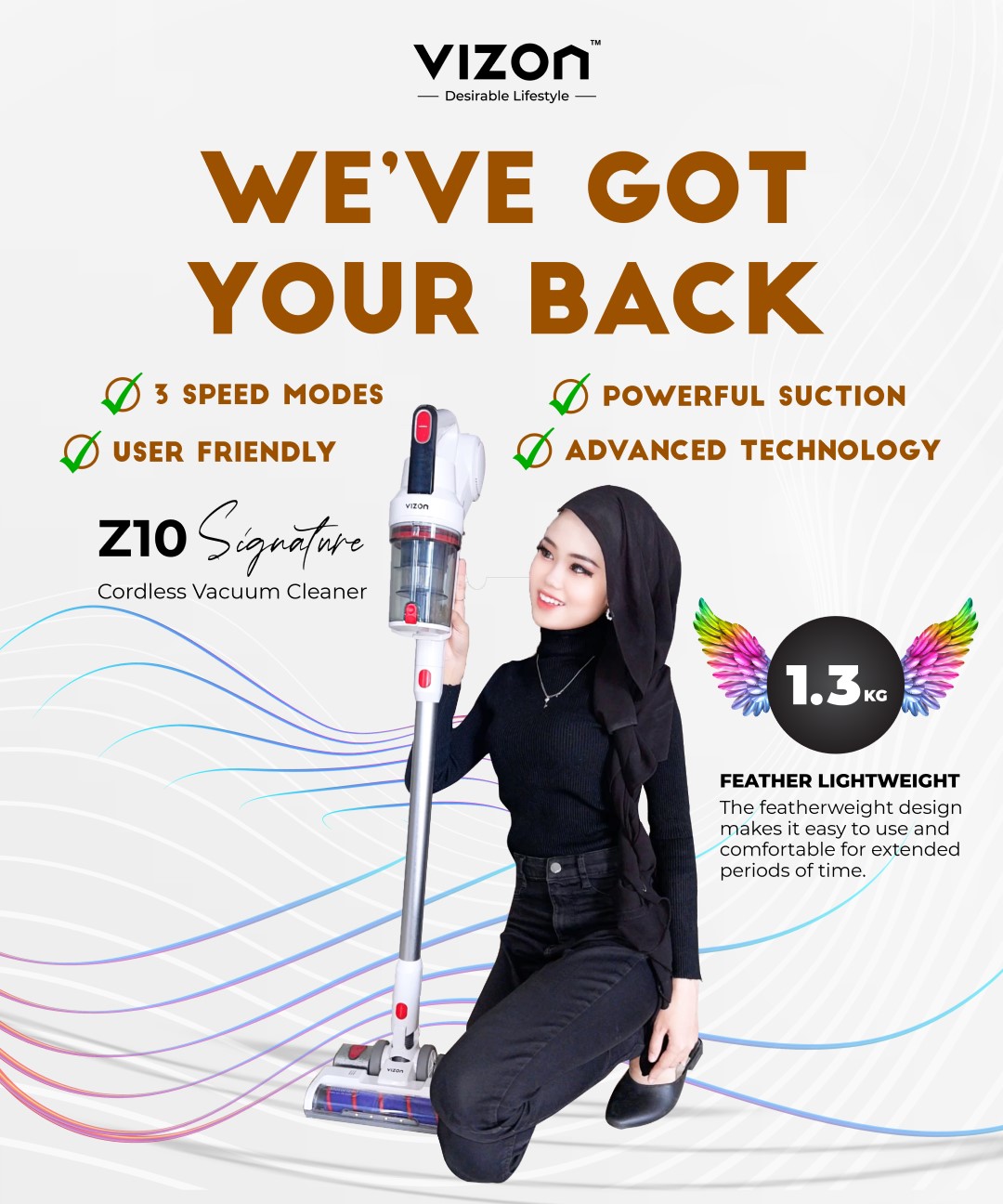 Vizon Z10 Light Weight Handheld Wireless/Cordless Stick Vacuum Cleaner ...