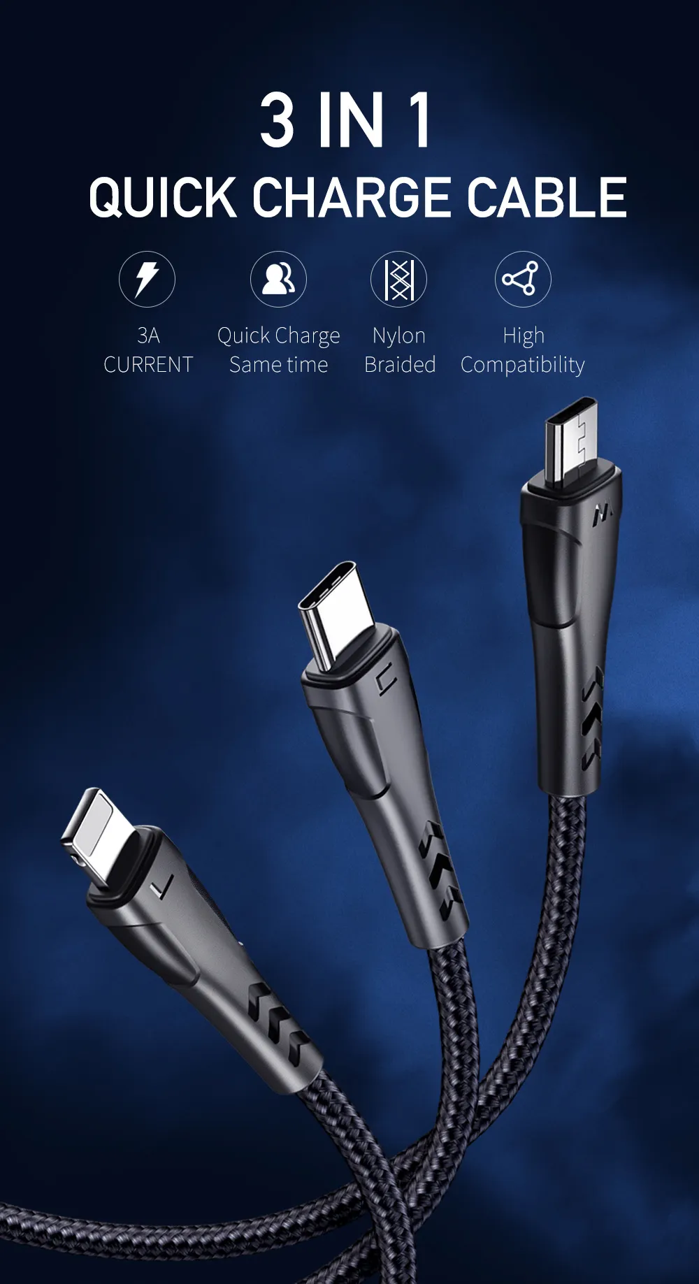 MCDODO Fast Charging PD Data Cable Digital Display for Android iOS ...