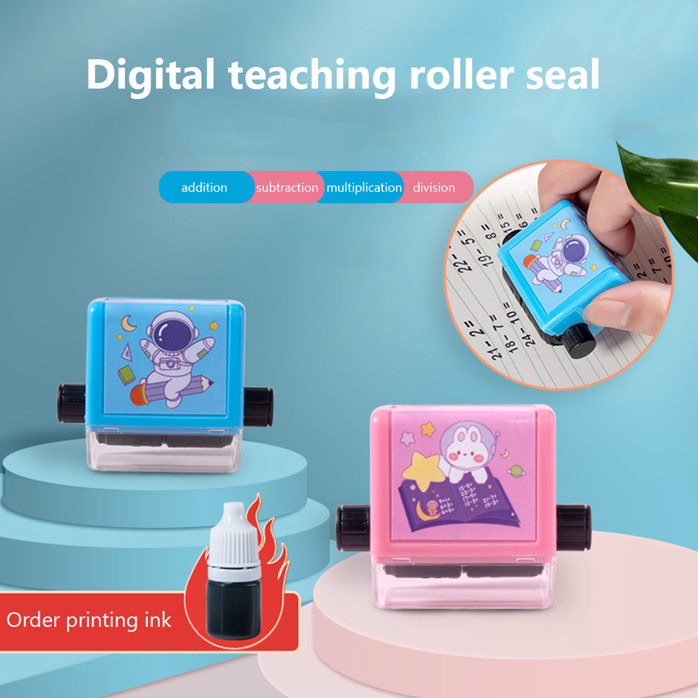 School Mathematic Number Stamp Rolling Chop Homework Exercise Primary ...