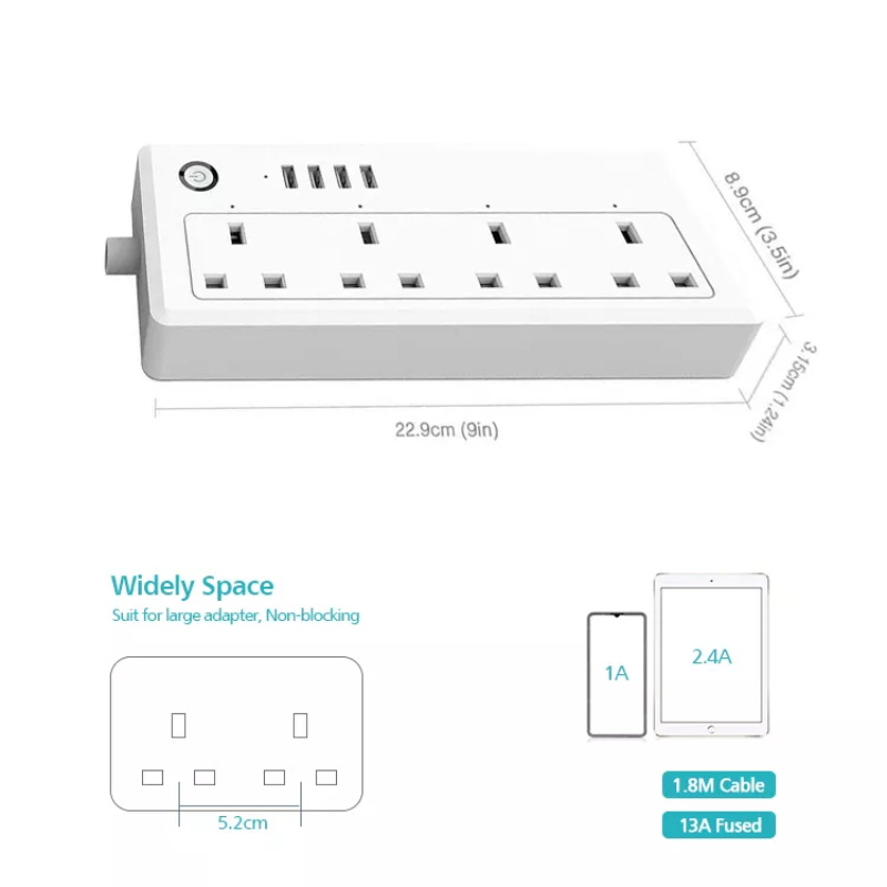Smart Home Plug 3 in 1 Power Strip Extension 8 in 1 WIFI Timer Plug ...