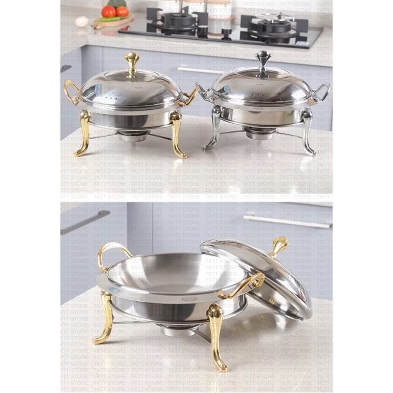 TKTT Stainless Steel Prince Buffet Set Round Chafing Dish Serving Dome ...
