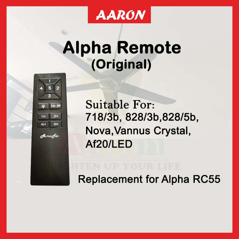 Alpha Ceiling Fan Remote RF42L/56L/5S-FT 5 Speed Original Product Aaron ...