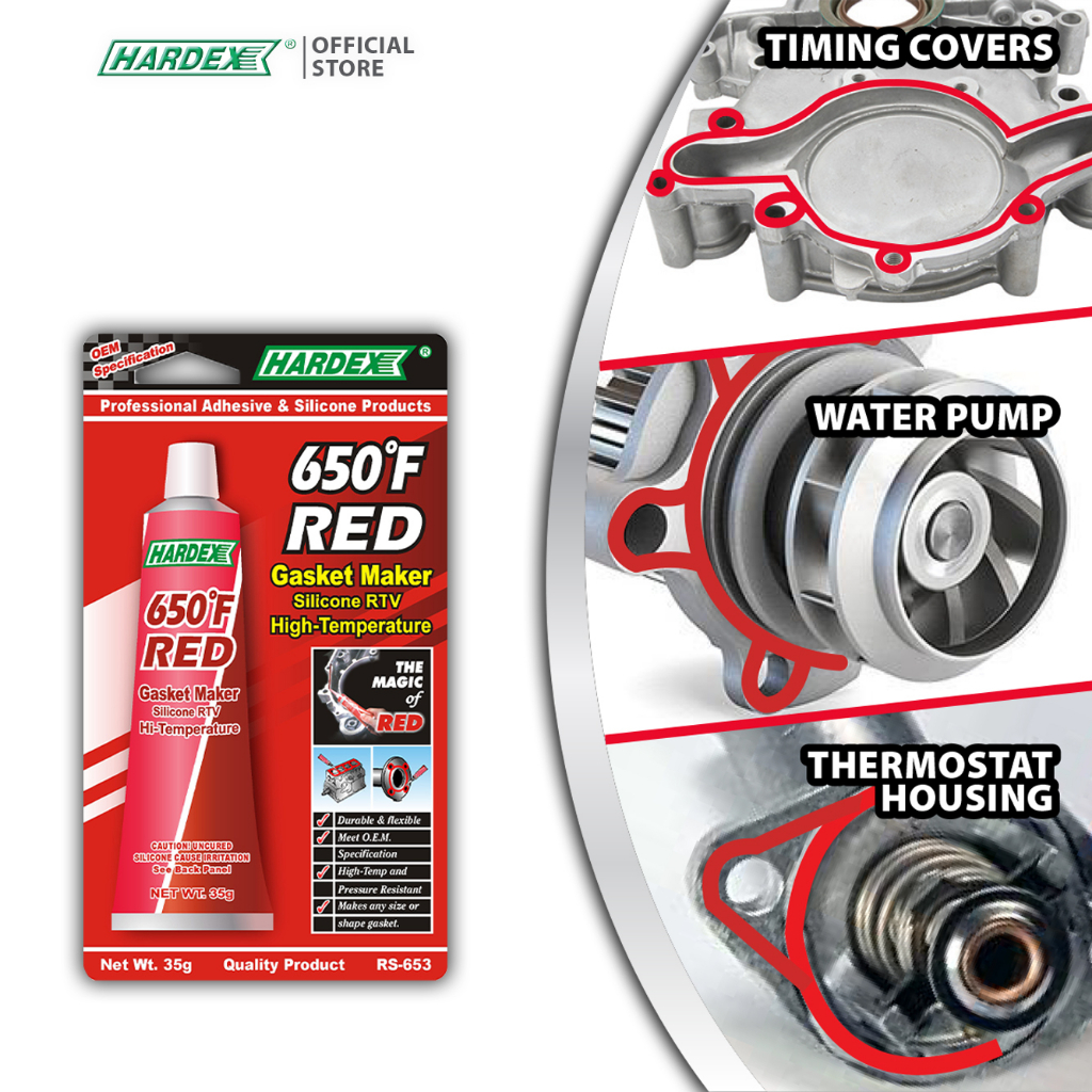 Heavy Duty Use HARDEX RS 650 Red RTV High Temperature Maker Silicon Gum ...