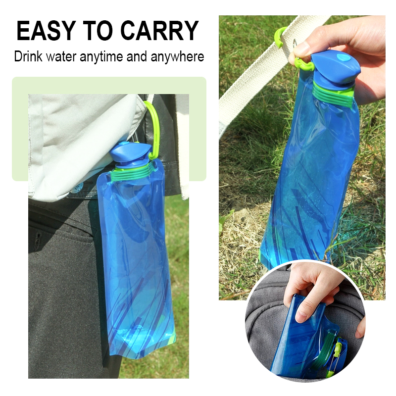 700ml Foldable Water Pouch Outdoor Portable Sports Water Bottle Bag ...