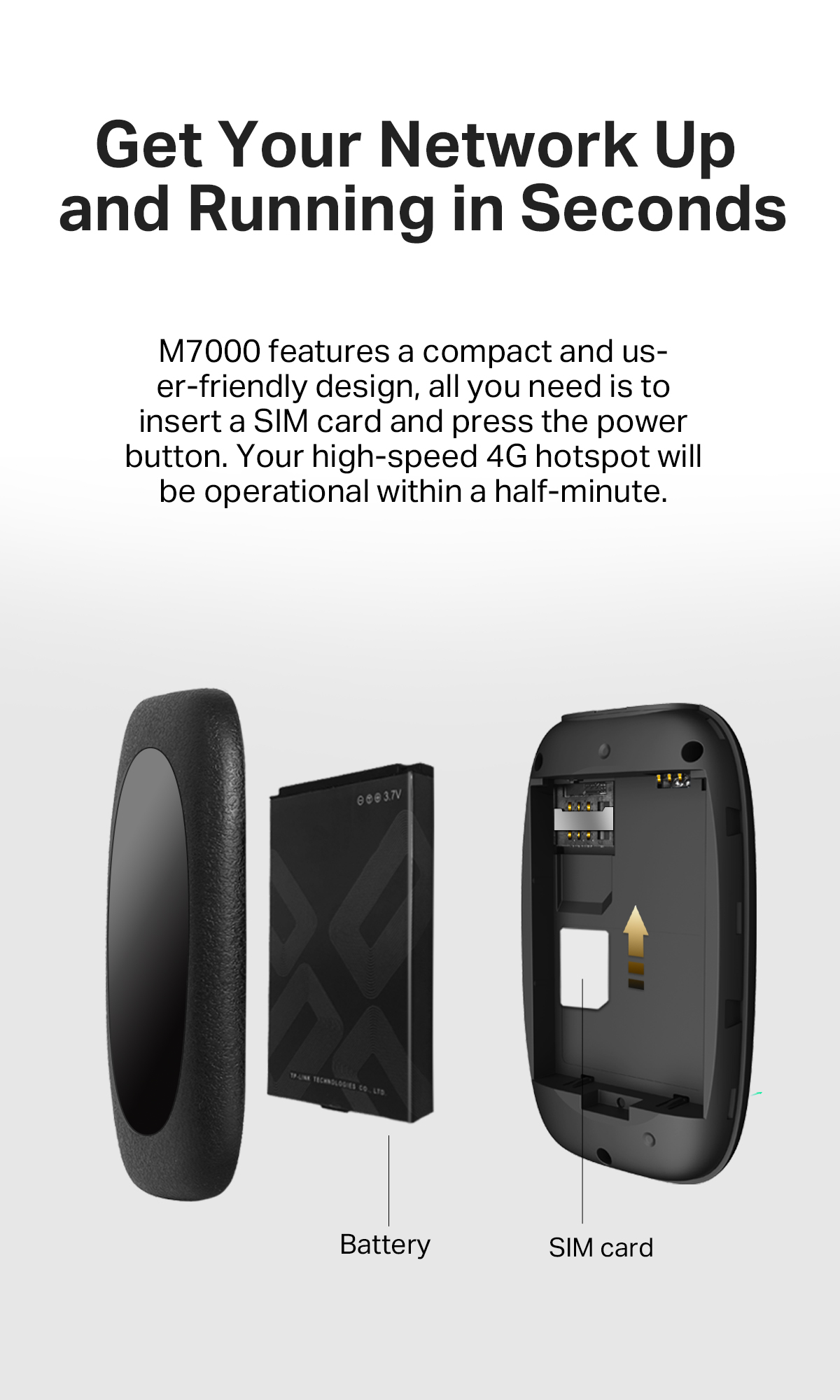 TP-LINK 4G LTE Wireless Portable MiFi Direct SIM WIFI Modem Router ...