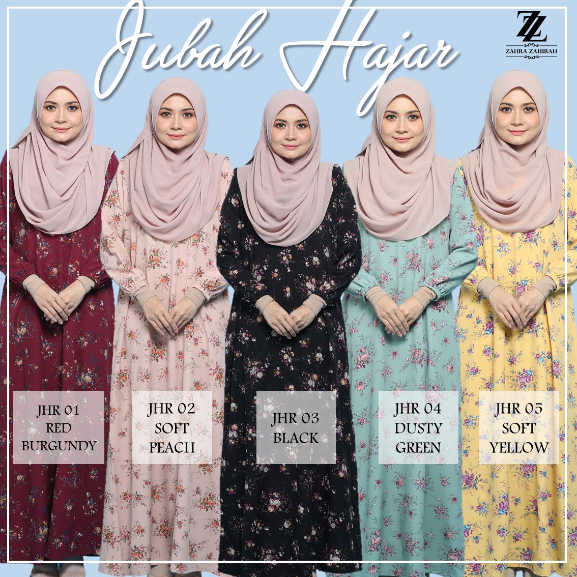 Jubah HAJAR Cutting Loose A Cut by ZAHRA ZAHIRAH S - XXXL 5 Warna ...
