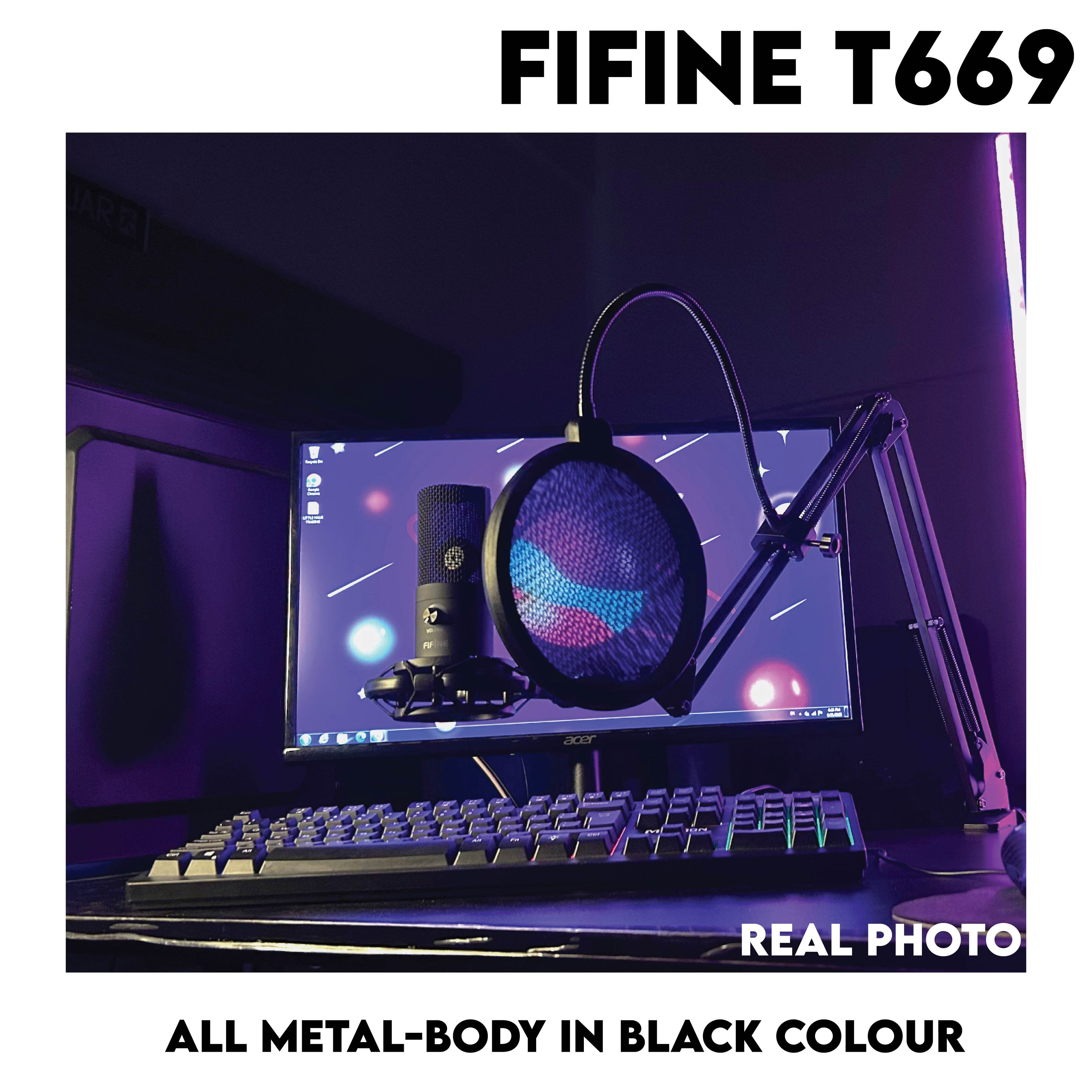 FIFINE T669 Studio Condenser USB Microphone, Computer PC Microphone Kit ...