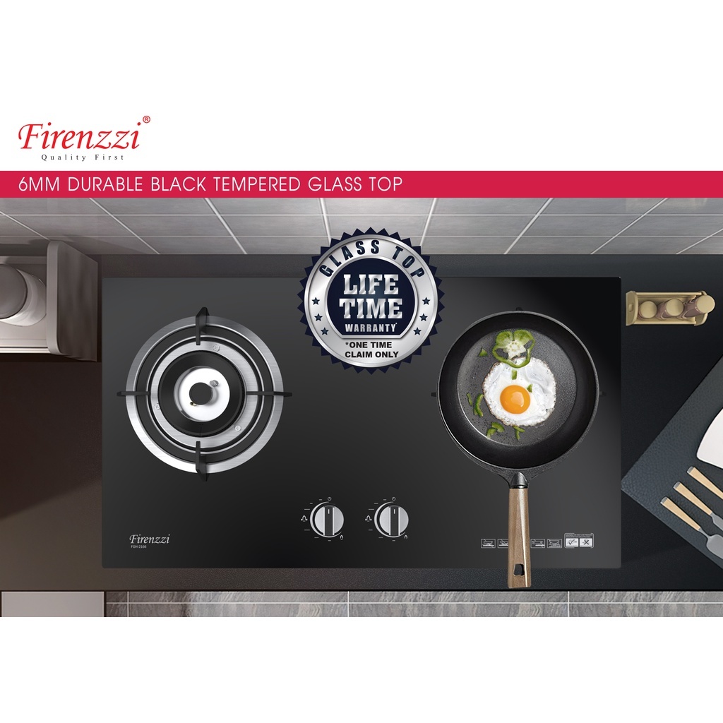 Firenzzi Glass Hob FGH-8628 XP High Flame 10.8kW Safety Valve Device ...