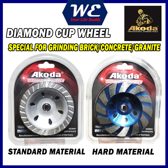 AKODA Heavy Duty Diamond Cup Wheel 4"/100mm Grey AS04-CW100GY / AS04 ...