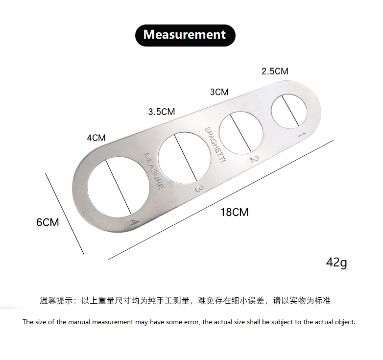 1 Pc Stainless Steel Spaghetti Measure Tool Pasta Noodle Measurer 4 ...