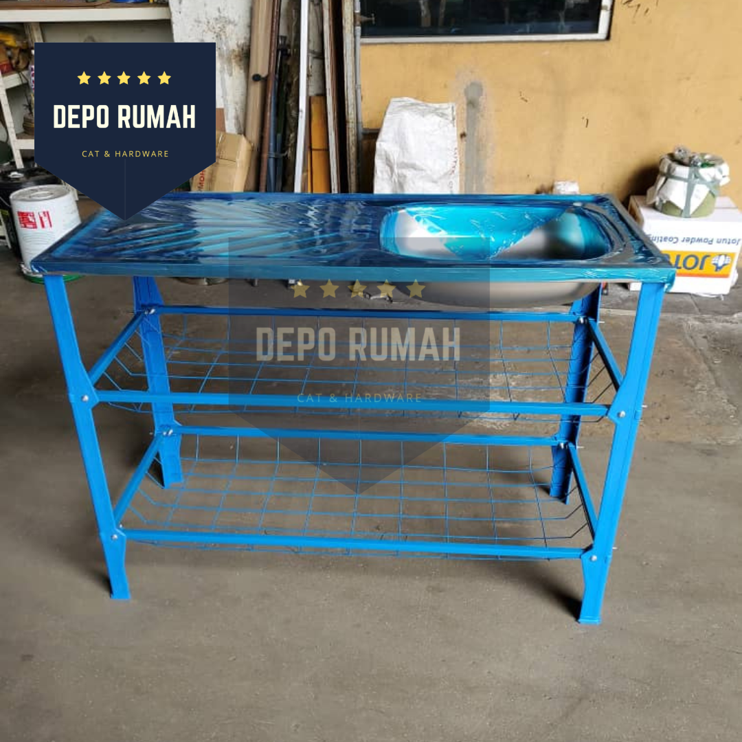 18" x 42" Sinki Dapur Stainless Steel Sink With Sink Stand Complete Set ...