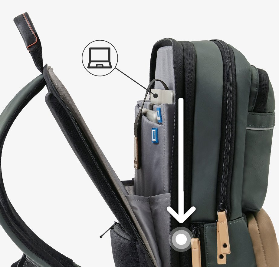 Echolac Day One Nylon Expandable Business Office Travel Laptop Backpack ...