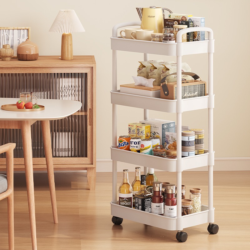 KAUKAU Multipurpose Storage Trolley Rack 3 4 5 Tier Office Shelves ...