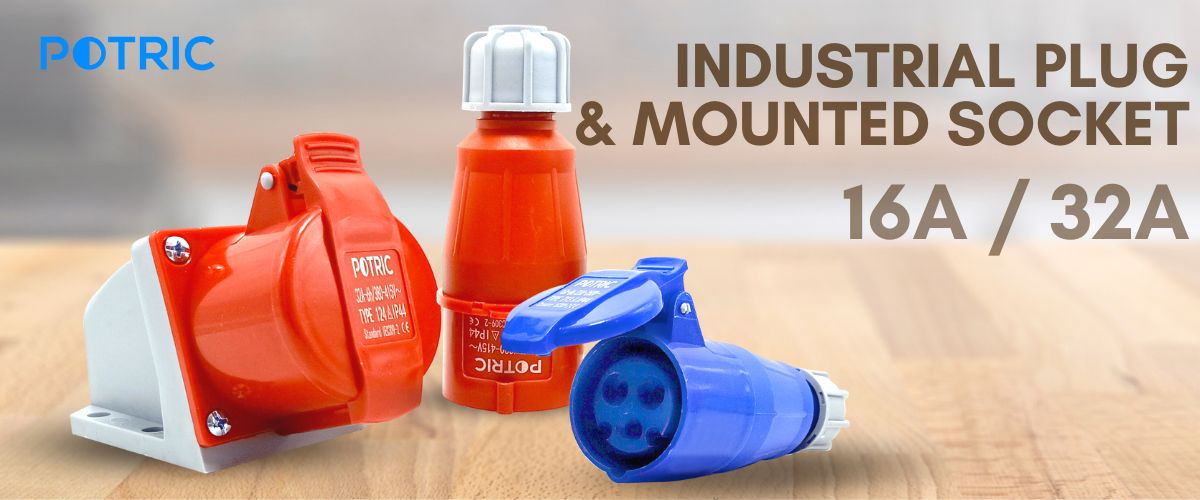 GREY Industrial Plug Connector 3 Pin 4 Pin 5 Pin16A / 32A IP44 Dust‑Proof Waterproof Industrial ...