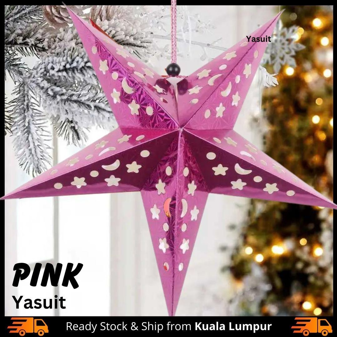 Decoration Star Cardboard Thick Paper Ornament Festival Foldable ...