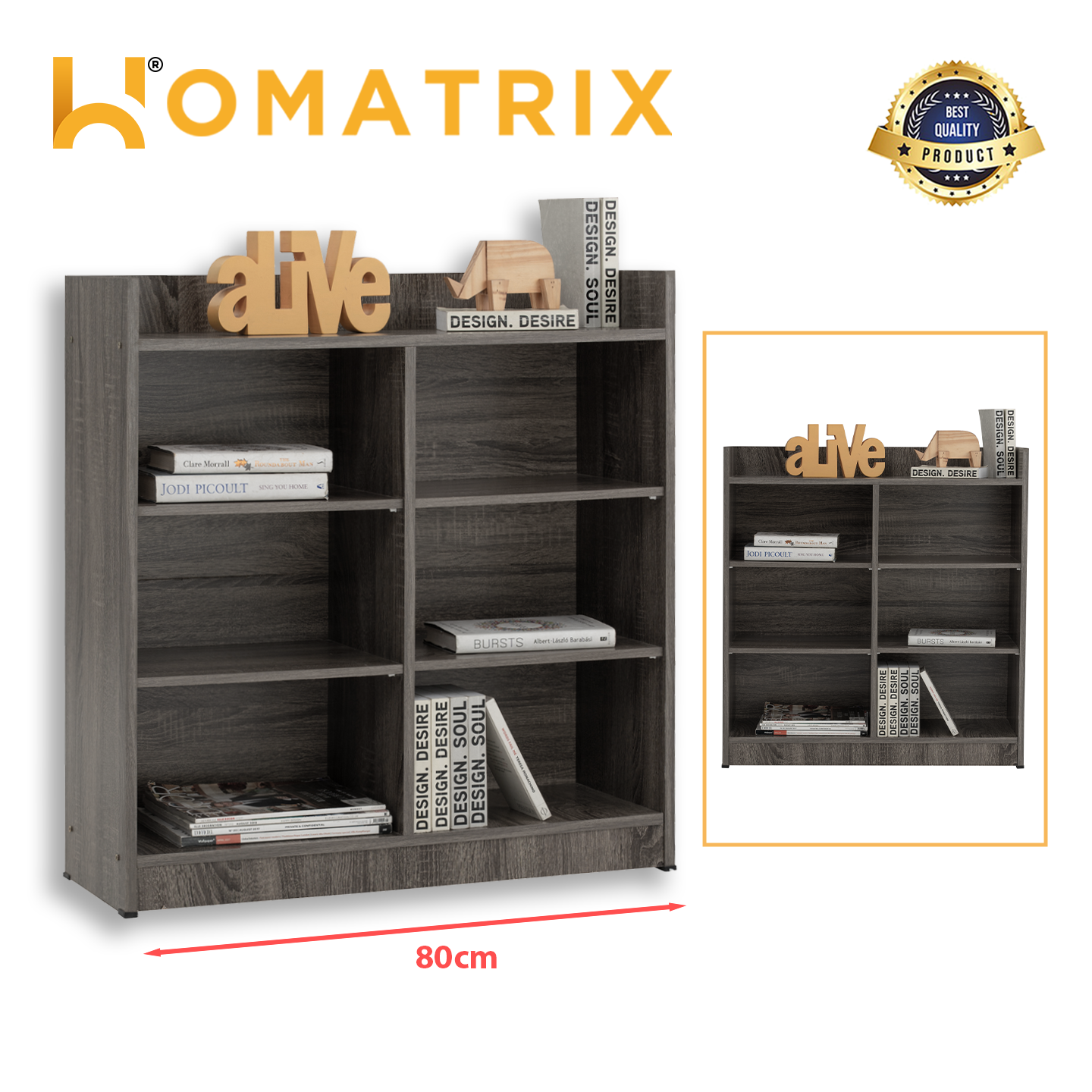 HOMATRIX Wooden Multipurpose Rack Book Shelf Cabinet Open Storage Rak ...