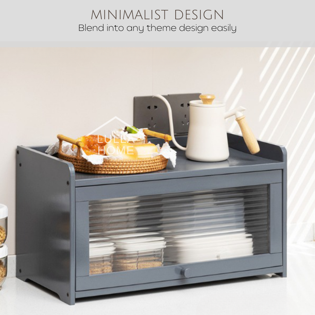 LullaHome Minimalist Muji Grey Nordic Bamboo Cabinet Kitchen Pantry ...