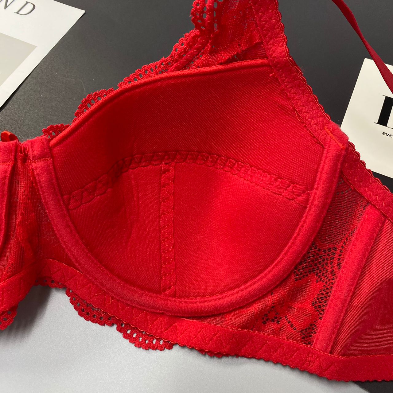 Women Bra Plus Size Wired BC Cup Floral Lace Thin Sponge Baju Dalam ...